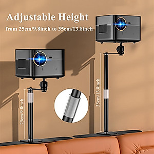 Plug-in Projector Stand Bedside Sofa Projector Mount Base Ballhead 360 Degree Adjustable Table Side Projector Bracket Holder for Nebula XGIMI VANKYO Jinhoo AuKing Epson and Most Video Projectors