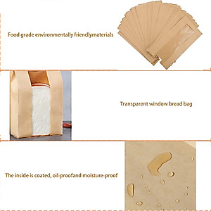 Paper Bread Bags - 30 Pack - Homemade Bread Storage Bags with Clear Window Includes Label Seal Stickers -Bakery Packaging Bags for Cookies, Bread, and Treats - Large Kraft 13.7x8.2x3.5inch Brown