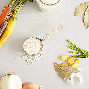 RSVP International Endurance Collection Kitchen Measuring Tools, Dishwasher Safe, 0.5 Cup, Individual, Stainless Steel