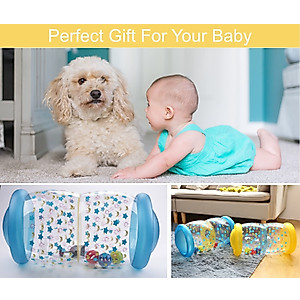 Baby Crawling Toys for Children, Fitness Toy, Infant Beginner Inflatable Roller Toys for 0-24 Months Newborn Boys Girls, Exercise Your Baby's Muscles and Coordination, Yellow