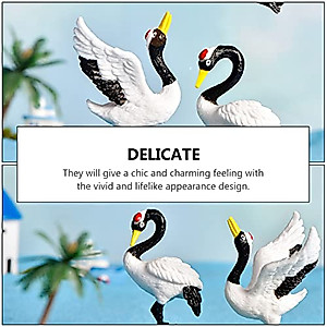 Alasum 3pcs Simulated Red-Crowned Crane Office Decore The Office Decor Micro Landscape Decorations Red-Crowned Crane Adornments Terrarium Decorations Cake Decorations Tropical Bird Figure