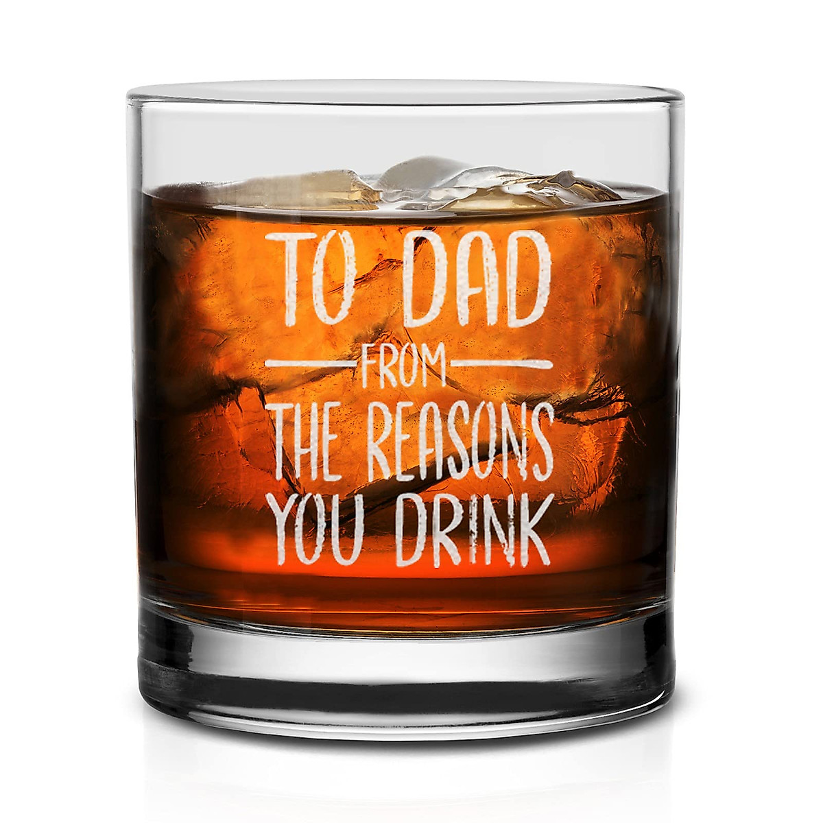NeeNoNex To Dad From The Reason Old Fashion Rocks Glass - Funny Dad Gift from Daughter Son Kids Birthday Fathers Day Gift