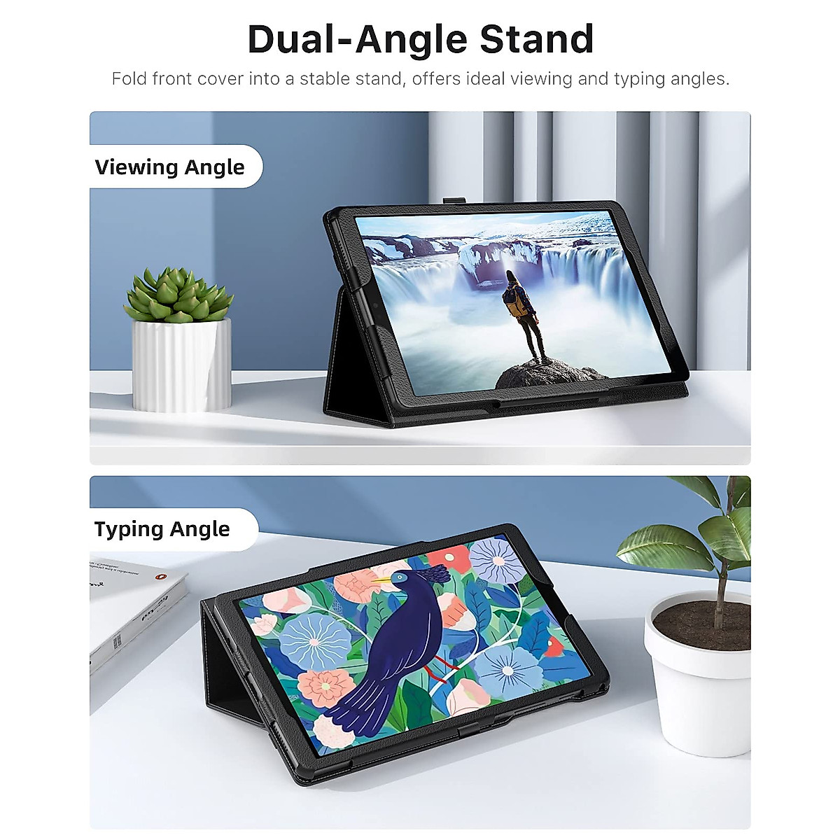 MoKo Case Compatible with Samsung Galaxy Tab A7 Lite 8.7 Inch (SM-T225/T220/T227), Slim Lightweight PU Tablet Shell Cover Stand Case Fit Samsung Galaxy Tab A7 Lite 8.7 2021 Tablet - Black