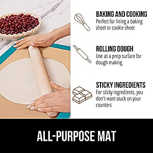 Gorilla Grip Non Stick Silicone Baking Mat Sheet, 2 Pack, Reusable Cookie Sheets Liner, Heat Resistant, No Oil Greasing Needed, Kitchen Oven Essentials, Food Grade and BPA Free, Half Sheet, Turquoise