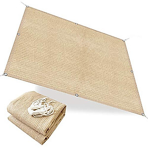 Alion Home HDPE 60% Sun Block Garden Netting Mesh for Plants Protecting - Beige (2, 10' x 6')