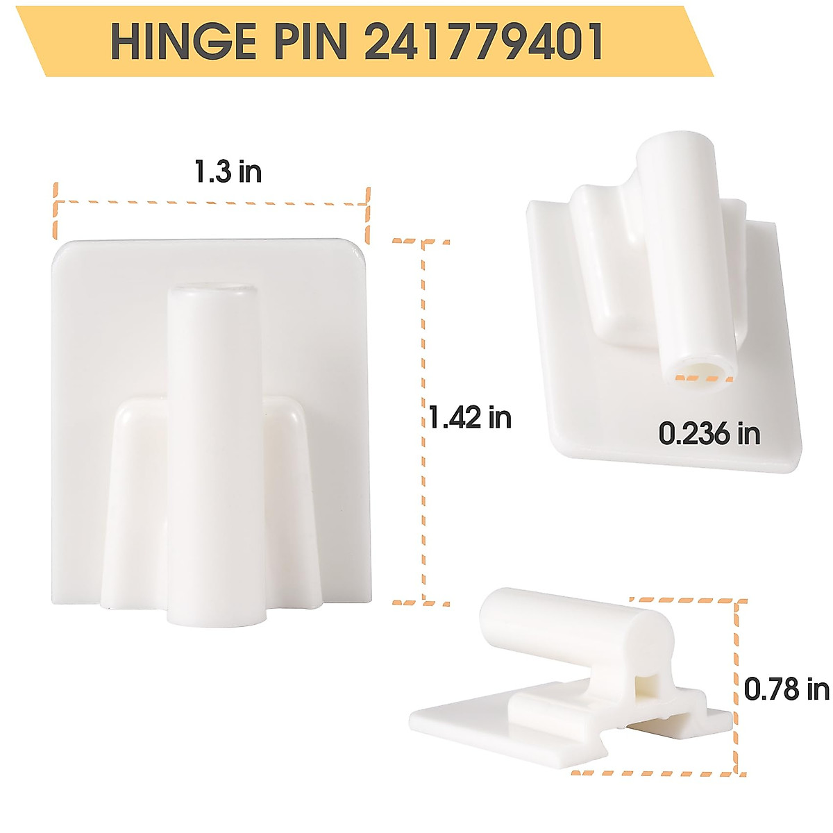 241779401 Refrigerator Door Hinge Pin Compatible with Frigidaire Electrolux Kenmore Refrigerator Door 1512662 AP4393564 AH2358752 EA2358752 PS2358752, Mullion, Upper or Lower Hinge Pin 2 Pack