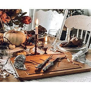 Arthur Court Designs Aluminum Turkey Handle Wood Carving/Cheese Board Large Tray for Serving Meats or Appetizer at Thanksgiving 23 inch x 13.5 Wide