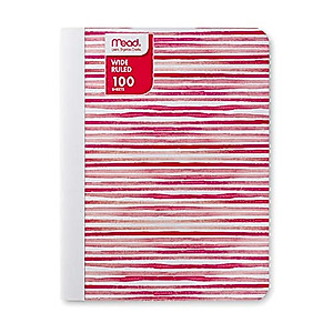 Mead Composition Books/Notebooks, Wide Ruled Paper Composition Notebook, 100 Sheets (200 Pages), Fashion Designs - (6 Pack)