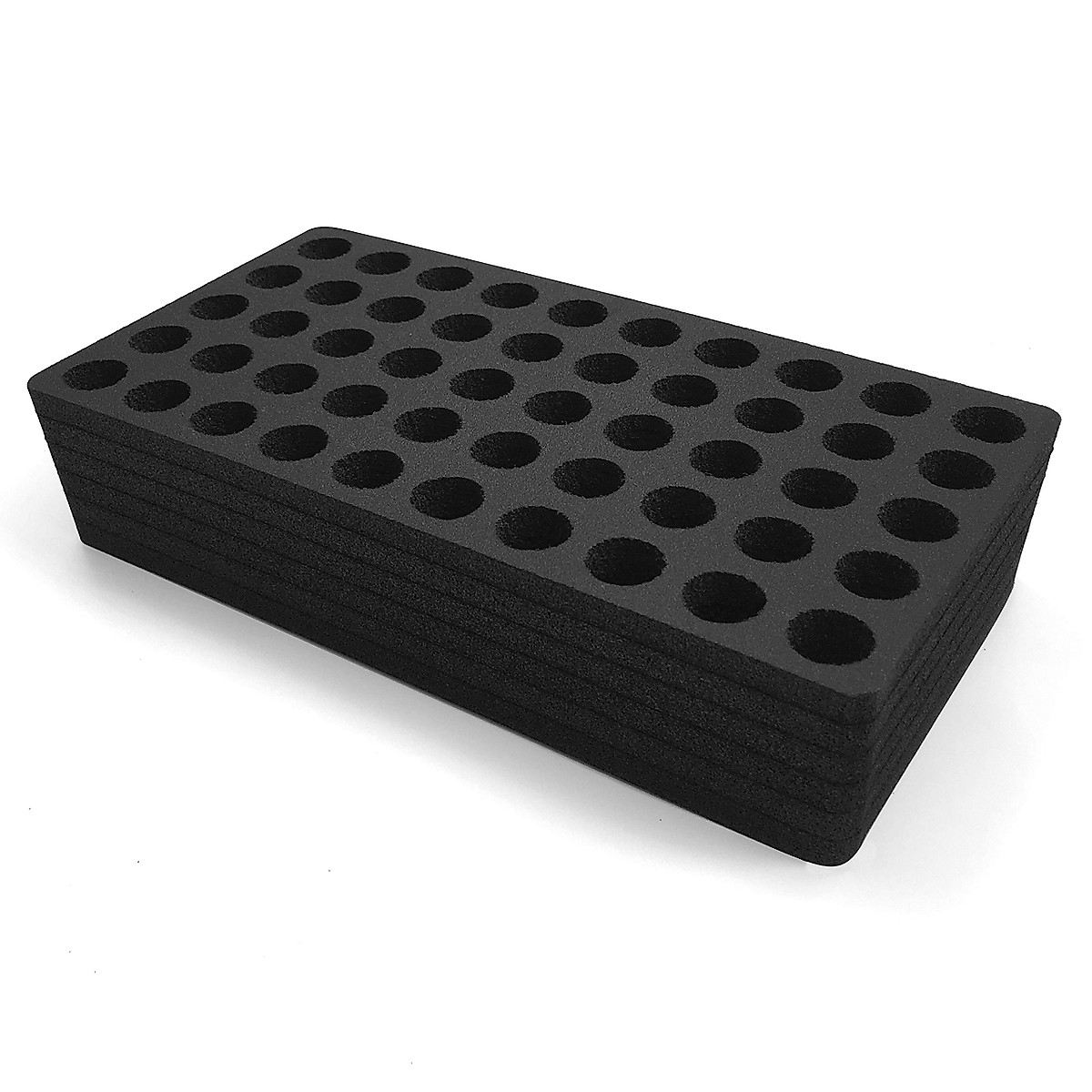 Polar Whale Test Tube Organizer Black Foam Storage Rack Stand Transport Holds 50 Tubes Fits up to 17mm Diameter Tubes