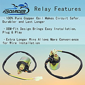 Soarider Starter Motor & Solenoid Relay fit for Honda 350 Fourtrax Rancher TRX350FE TRX350FM TRX350TE TRX350TM 2000-2006, replace for 18607, 31200-HN5-671 31200-HN5-A81 31200-HN5-M01, SMU0215 41054038