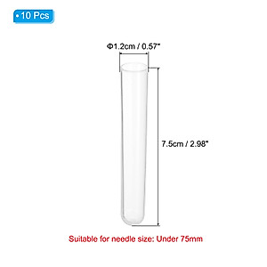 PATIKIL 3" Length Plastic Sewing Needle Storage Holder, 10 Pcs Portable Matte Embroidery Needle Pin Toothpick Storage Tubes Case for Craft Knitting, Red