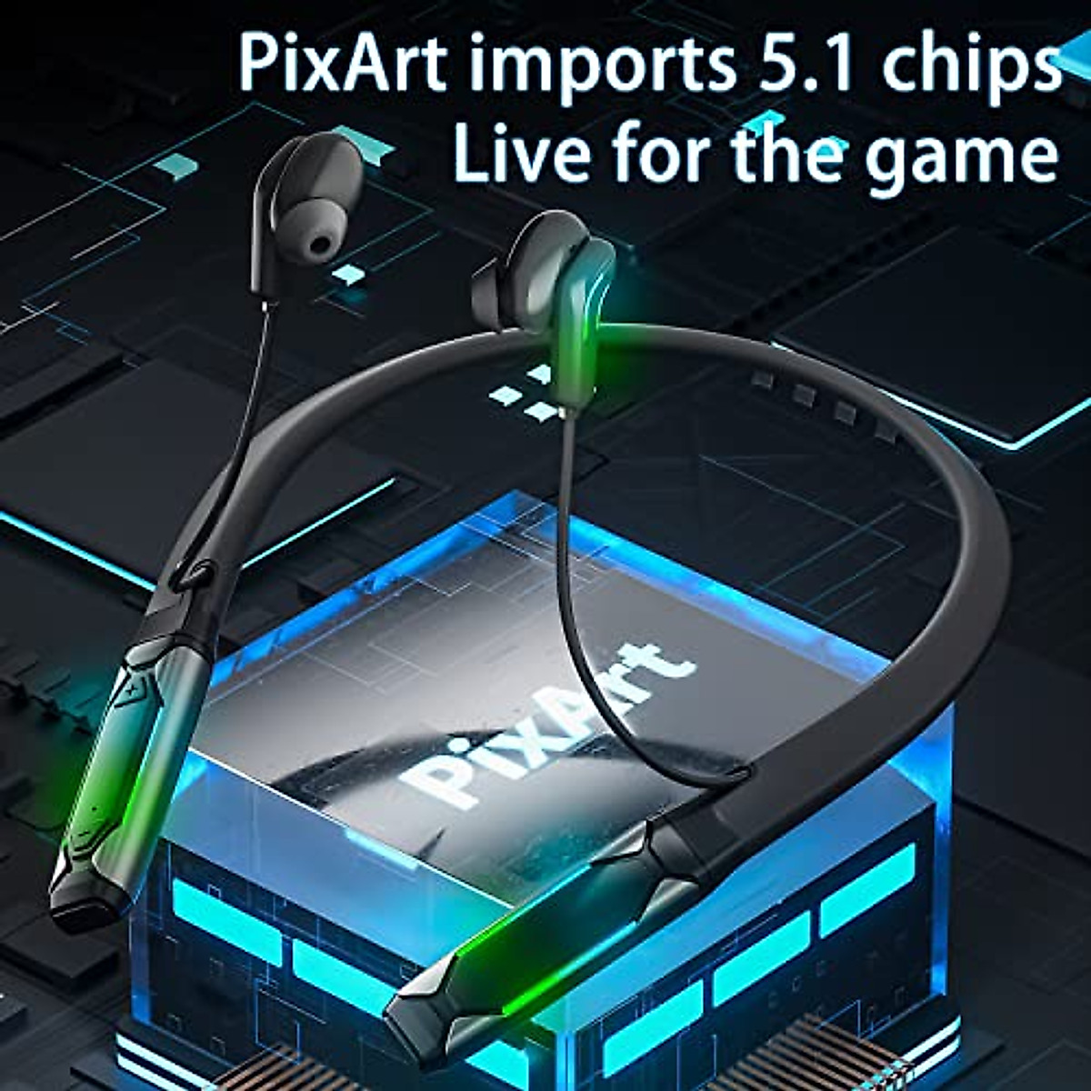 Running Headphones Wireless Earbuds Bluetooth for Sports,RGB Sport Bluetooth Earbuds,E-Sports Headset Neckband Magnetic Earbuds with Noise Cancelling Micphones 20H Playtime Neckband Wireless Headphone