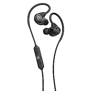 JLab Epic Sport2 Wireless Earbuds | Black | Active Lifestyle 20+ Hour Battery Life | Bluetooth 5 | IP66 Sweatproof | Built in Microphones | Noise Isolation | Extra Gel Tips & Cush Fins