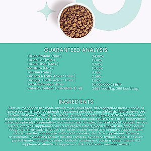 I AND LOVE AND YOU" Naked Essentials Dry Cat Food, Hairball Care Salmon and Whitefish Recipe, Grain Free, Real Meat, No Fillers, 3.4 lb Bag