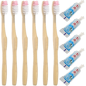 Beaupretty 10pcs Disposable Toothbrushes Toothpaste Individually Wrapped Travel Toothbrush Kit Soft Bristles Mixed Colors Hotel Guest Camping Adults Kids