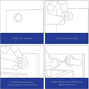 KNOKLOCK 2 Pack 5/8 Inch Cabinet Locks with Keys Cabinet Cam Lock Set Mailbox Locks Replacement Chrome Finish Zinc Alloy Desk Drawer Lock RV Storage Locks