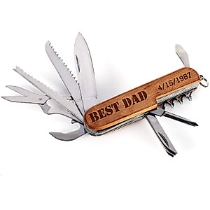 Set of 6, Personalized Pocket Knife - 8 Function Multi-tool Custom Engraved Pocket Knives - 12 Fonts - Groomsman Gifts for Wedding, Bachelor Party - Groomsmen Proposal Gifts