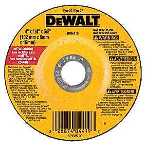 Black & Decker DW4419 1/4" Thick Grinding Wheel with 4" Diameter and 5/8" Arbor