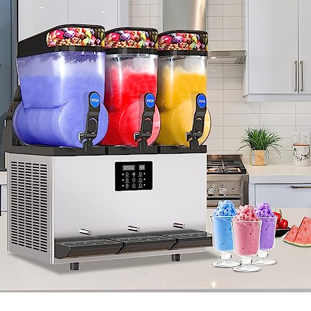 BZD Commercial Slushie Machine - 1450W 45L Tanks Commercial 110V Slushy Maker Machine 304 Stainless Steel Margarita Machines Efficient Cooling The Ideal Slushie Machine for Bars Cafes Restaurants