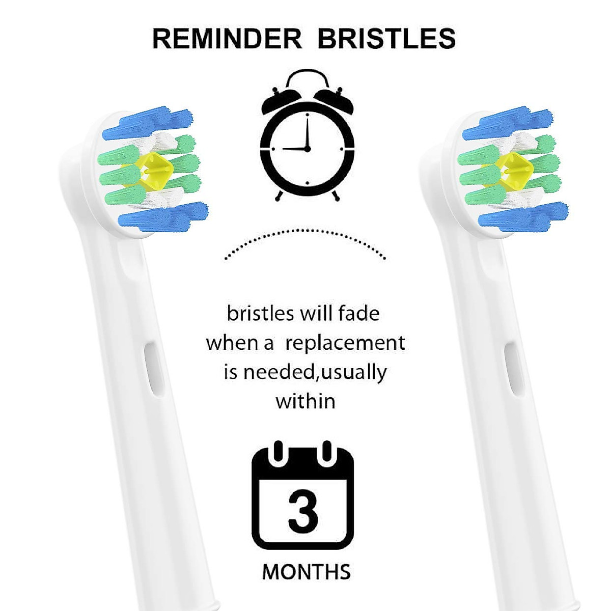 Replacement Brush Heads, Compatible with Braun 3D White Oral-B Electric Toothbrush - Pack of 4