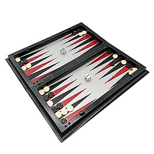 JOYOUSLIFE 3 in 1 Magnetic Chess Checkers Backgammon Set, 10.63” Mini Travel Chess Set with Folding Chess Board, Portable Broad Game for Adults and Family
