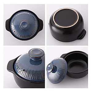 Kitchen Flower Lucia Natural Glazed Ceramic Porcelain Cookware Hot Pot (Beige Pink 1400ml)