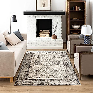 Mohawk Home Shea Traditional Floral Ornamental Gray 3' 11" x 6' Area Rug Perfect for Living Room, Dining Room, Office