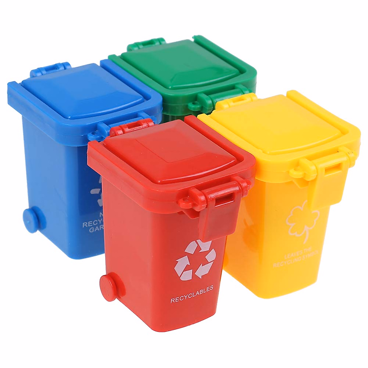 IYSHOUGONG 8 Pcs 2.5“ ”Mini Trash Can Toy Push Vehicles Garbage Cans Curbside Vehicle Garbage Bin for Kids Toddlers
