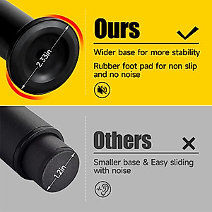 ZhouDaShu Adjustable Height Bed Frame Center Support Legs Replacement with Wider Base,Bed Reinforcement Kit for Metal/Wood Slats,Height from 5" to 9",Black-Set of 2