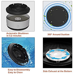 iLeefy 2 in 1 Air Purifier Multifunctional Smokeless Ashtray Air Purifier Ashtray with Filter, Best for Home Car or Office- Gray