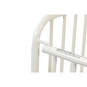 LA Baby Full Size Metal Holiday Crib, White