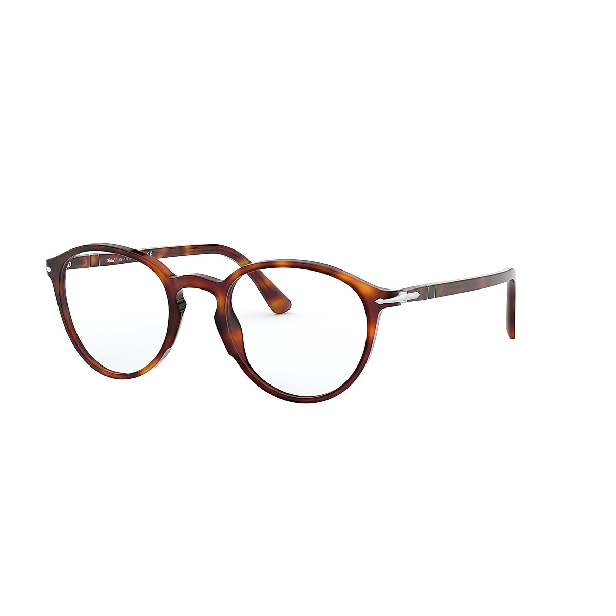 Persol PO3218V Round Prescription Eyewear Frames, Havana/Demo Lens, 51 mm