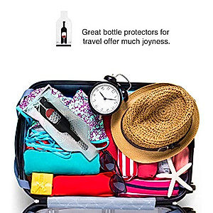 LIVEBAY 5 Pack Reusable Wine Bag for Travel Wine Bottle Protector Sleeve for Airplane Car Cruise Protection Luggage Leak-proof