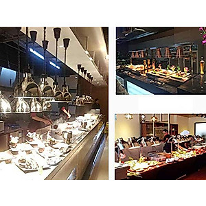 Single-Head Heating lamp Buffet Hood Pizza Insulation lamp commercially Available Food Coloring Display Light Double Head Food Barbecue lamp Documentation and Household Pizza Food Warmer Suitable for