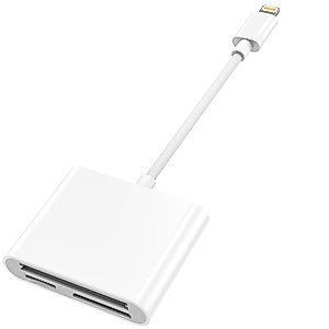 SD CF Card Reader Compatible with iPhone/iPad SD CF TF Memory Card Reader Adapter Digital Trail Game Camera Accessories No Need App