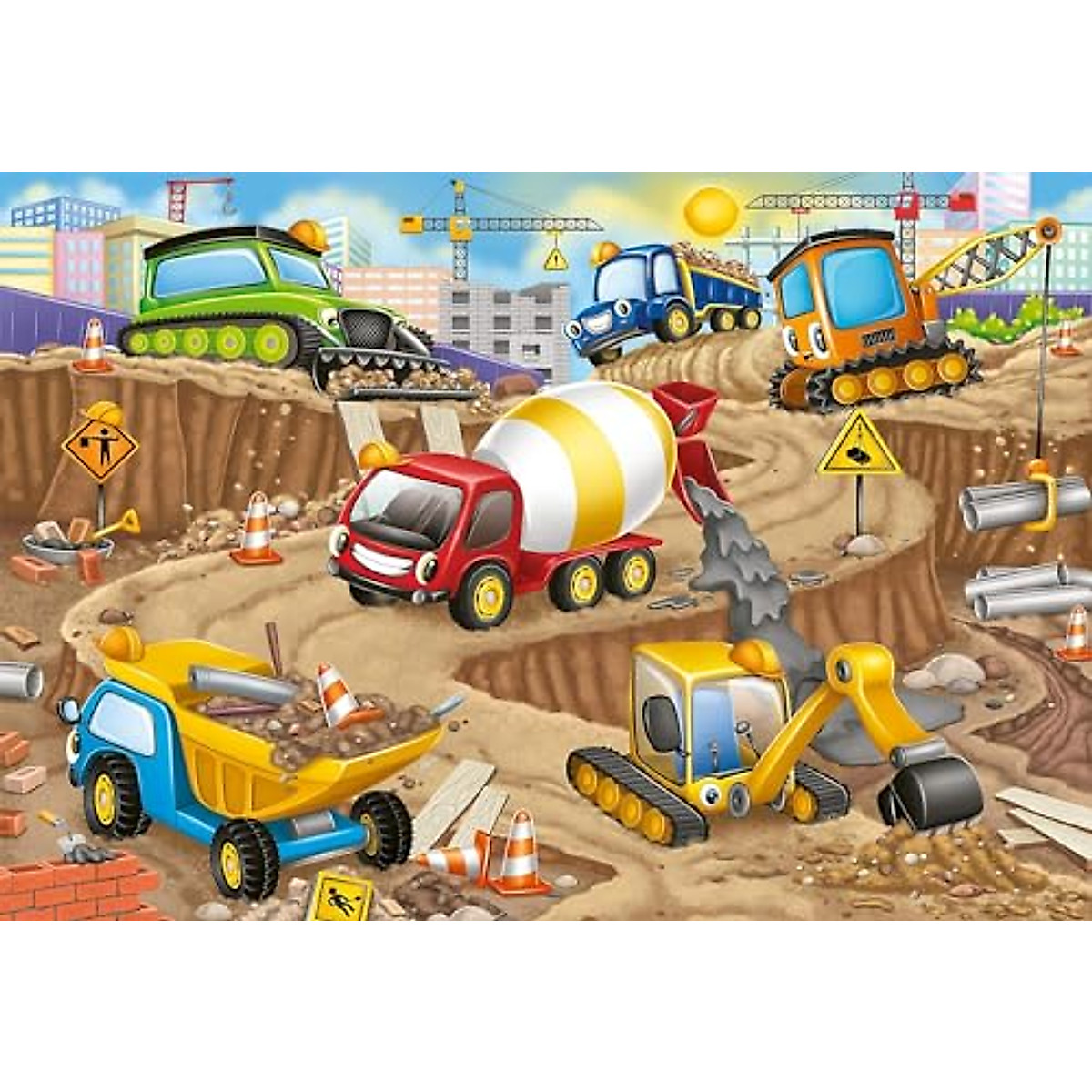 Ravensburger Construction Fun 24 Piece Floor Jigsaw Puzzle for Kids - 03077 - Every Piece is Unique, Pieces Fit Together Perfectly