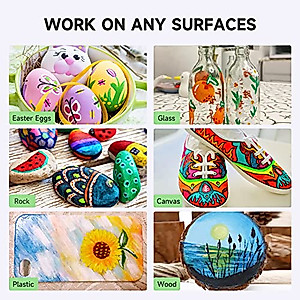 32 Colors Paint Markers, Dual Tip Acrylic Paint Pens for Wood, Canvas, Glass, Ceramic, Fabric,Rock Painting, DIY Crafts Making Art Supplies (Fine Tip and Brush Tip)