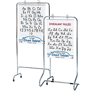 Pacon Adjustable Chart Stand, 28 x 53 to 64 Inches, Chrome Steel