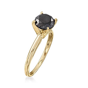 Ross-Simons 2.00 Carat Black Diamond Solitaire Ring in 14kt Yellow Gold. Size 7