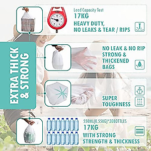 60 Counts Aklyaiap 8 Gallon Trash Bags,Biodegradable Medium Garbage Bags,Budget-Friendly Replacement for Simple Human H/J/G Trash Bag,White 30 Liter Wastebasket Bin Liners For Kitchen,Bathroom&Office