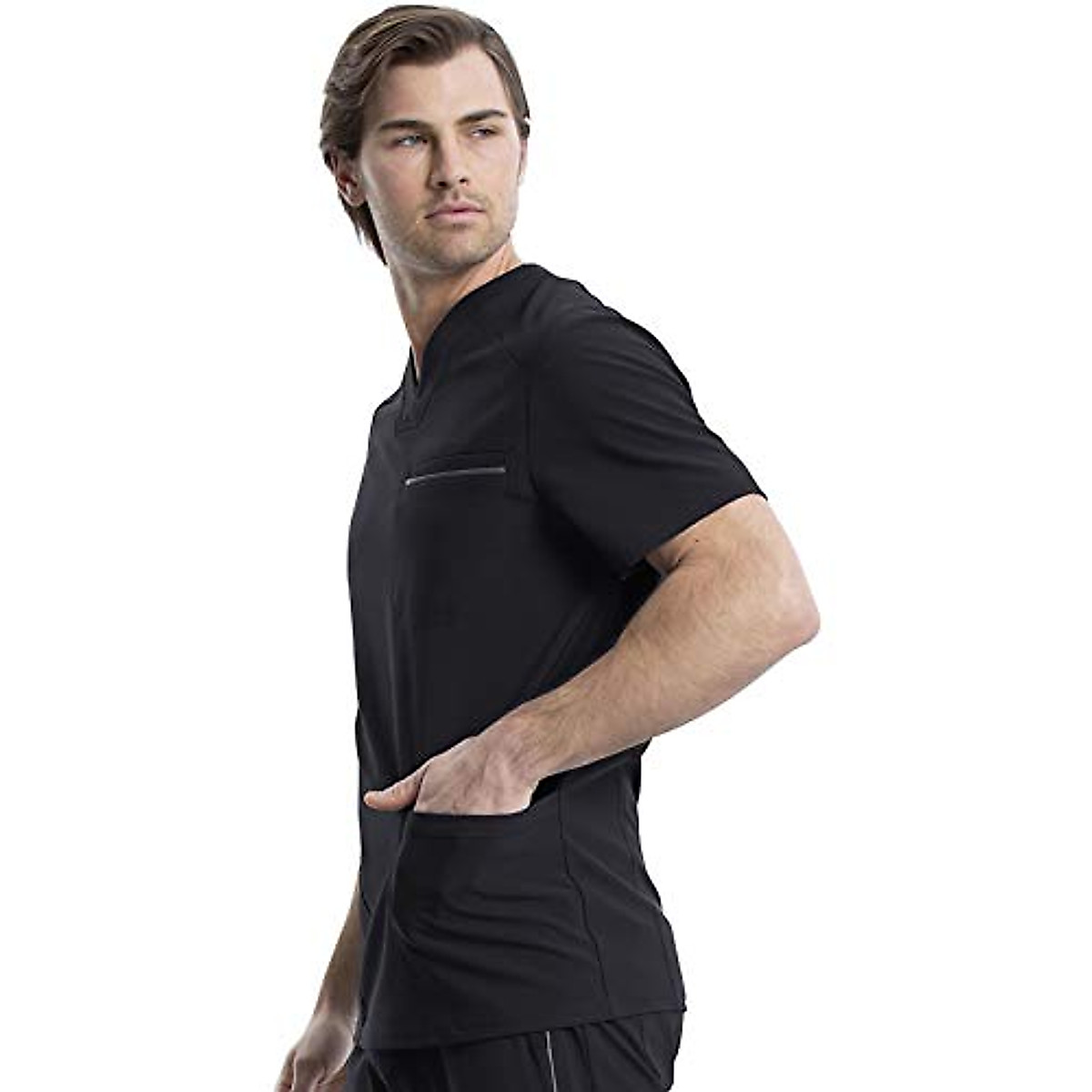 Cherokee iFlex Men Scrubs Top V-Neck CK661, M, Black