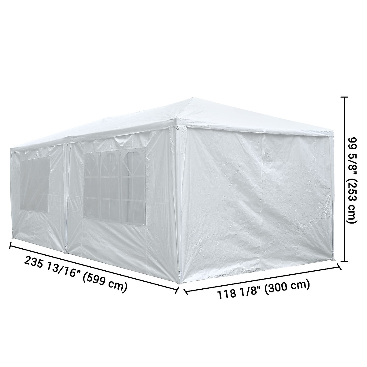 Yescom 10'x20' White Outdoor Wedding Party Patio Enclosed Canopy Tent w/Removable Side Wall Canopy Sun Shelter