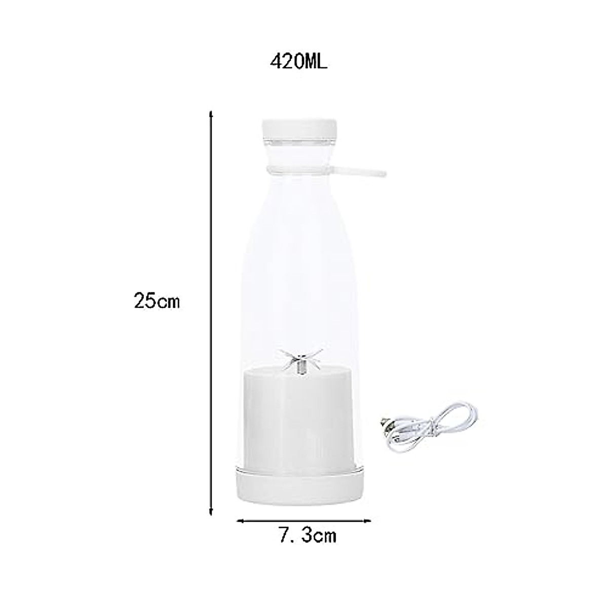 ＫＬＫＣＭＳ Electric Juicer Juice Mixer Office Kitchen Hiking Home Juicer Cup with Lids Personal Travel Blender for Outdoor Smoothies Shakes Watermelon, White