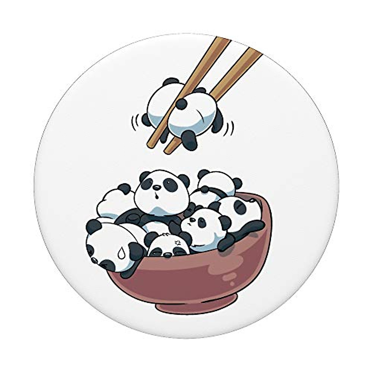 Japanese Panda Bears Ramen Noodle Bowl PopSockets PopGrip: Swappable Grip for Phones & Tablets