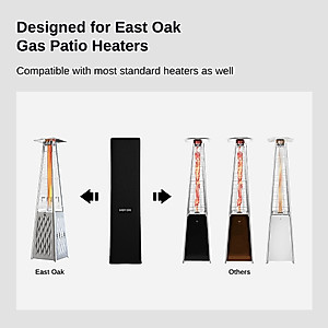 EAST OAK Pyramid Patio Heater Covers with 300D Oxford Fabric, Zipper, Storage Bag, Waterproof, Dustproof, Wind, Sunlight, Snow-Resistant, 91'' Height x 18.5" Top x 20.87" Base Black