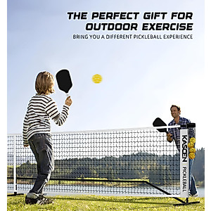 Kascen White Pickleball Net - 22 FT Regulation Size Portable Pickle Ball Net with Ball Holder, 4 Pickleballs & Carry Bag for Outdoor Indoor Driveway Backyard