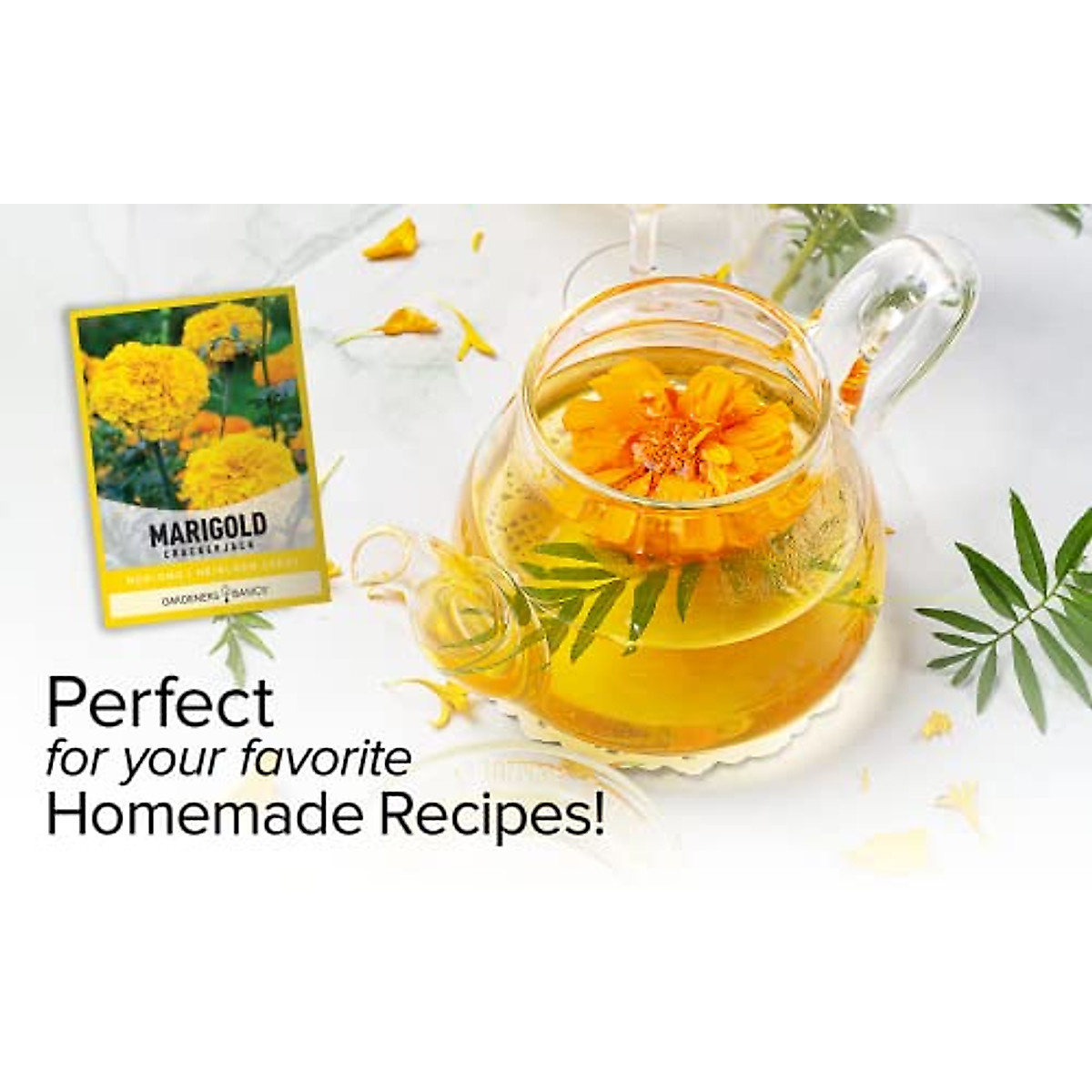 Marigold Seeds for Planting Outdoors (Crackerjack Variety) Annual Open-Pollinated, Heirloom, Non-GMO Flower Variety- 800mg Seeds Great for Summer Cut Flower Gardens by Gardeners Basics