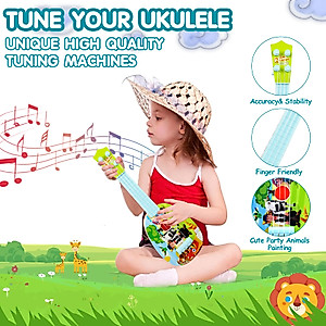 La Granja de Zenon 15" Inch Kids Ukulele Guitar Toys with 4 Strings Keep Tones,Kids Ukulele for Beginner,Mini Ukulele Guitar Musical Instruments Educational Learning Toys for Toddler 1-3 Year Old Kids