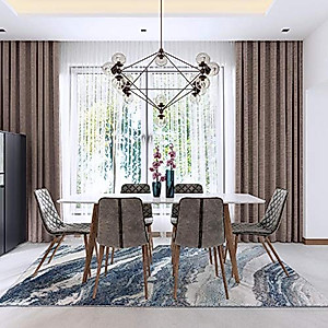 LUXE WEAVERS Rug – Art Deco Living Room Carpet with Marble Swirl – Persian Area Rugs for Modern Home Décor, Soft Luxury Rug, Stain-Resistant, Medium Pile, Jute Backing, Blue / 8’ x 10’