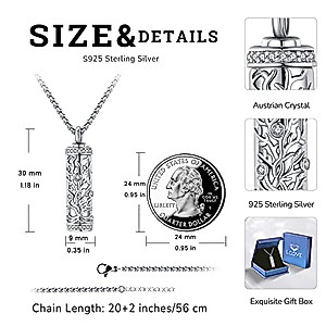 LOOVE Tree of Life Urn Necklace for Ashes Sterling Silver Tree of Life Cremation Jewelry for Ashes for Women